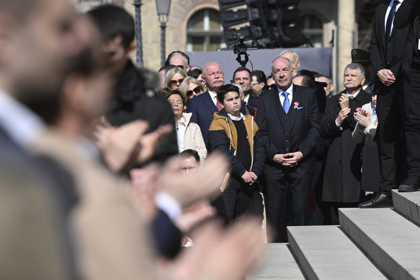 Sulyok Tamás köztársasági elnök az első sorból élvezhette Orbán beszédét